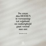 Spreuken 15:33 - Bijbelteksten - DagelijkseBroodkruimels
