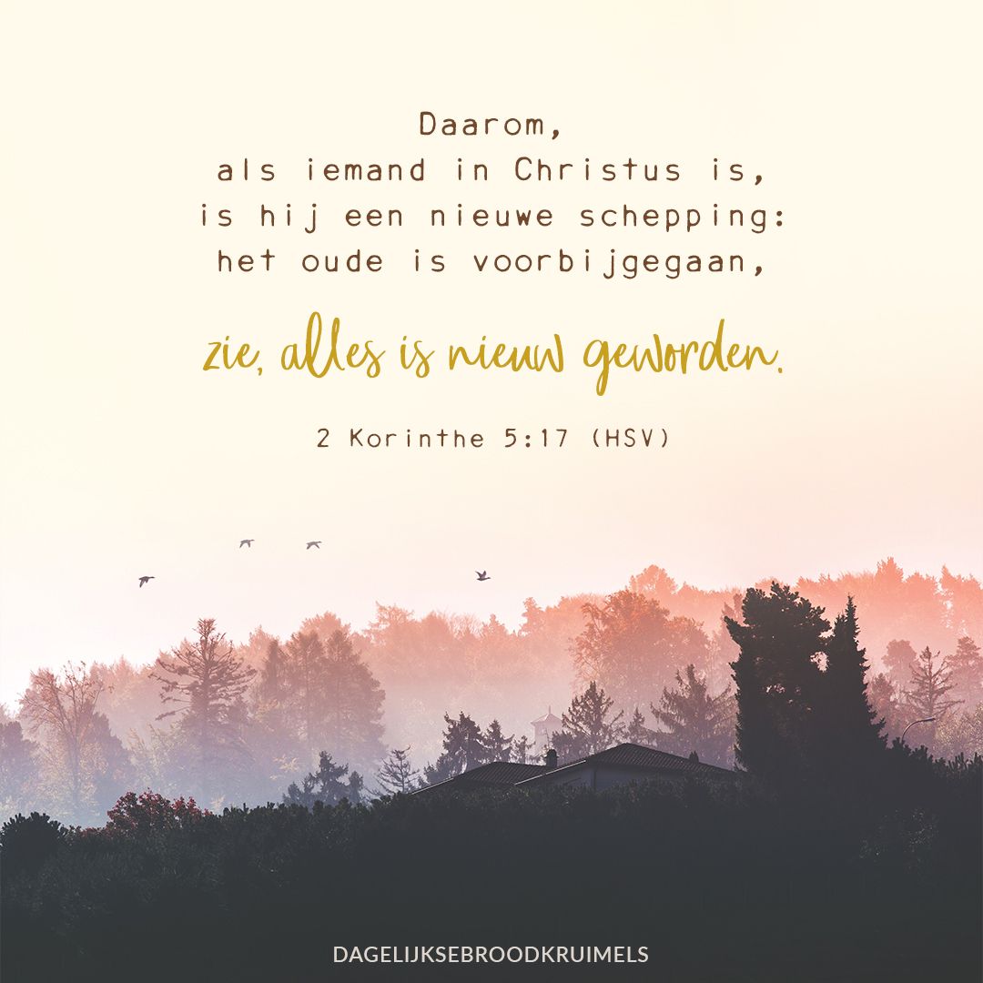 2 Korinthe 5:17 - Bijbelteksten - DagelijkseBroodkruimels
