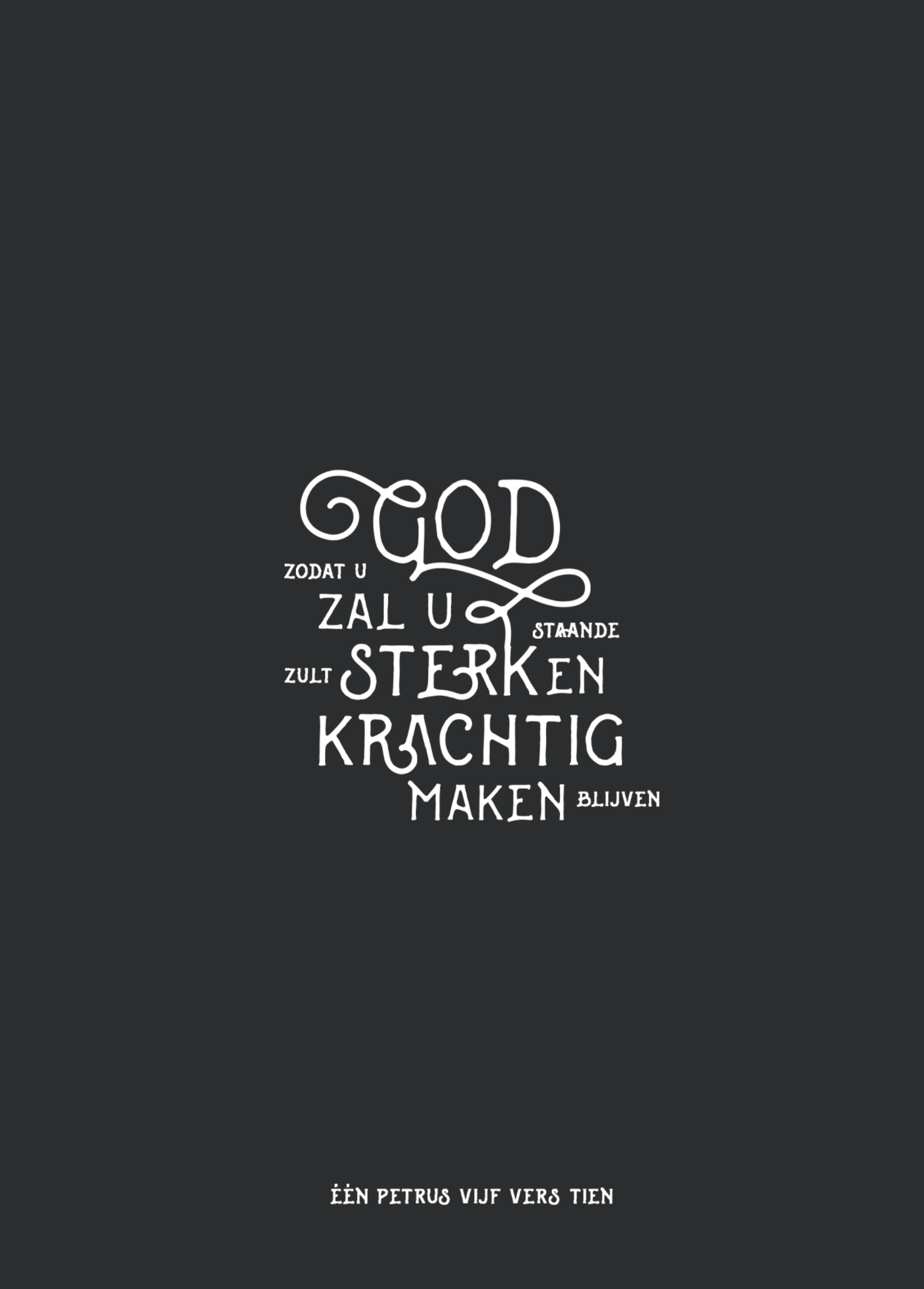 Poster - 1 Petrus 5:10 - God Zal U Sterk en Krachtig Maken - Posters ...