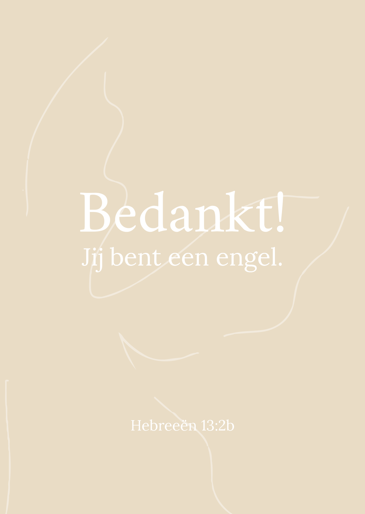 Kaart - Hebreeën 13:2b - Bedankt! Jij Bent Een Engel - Kaarten ...