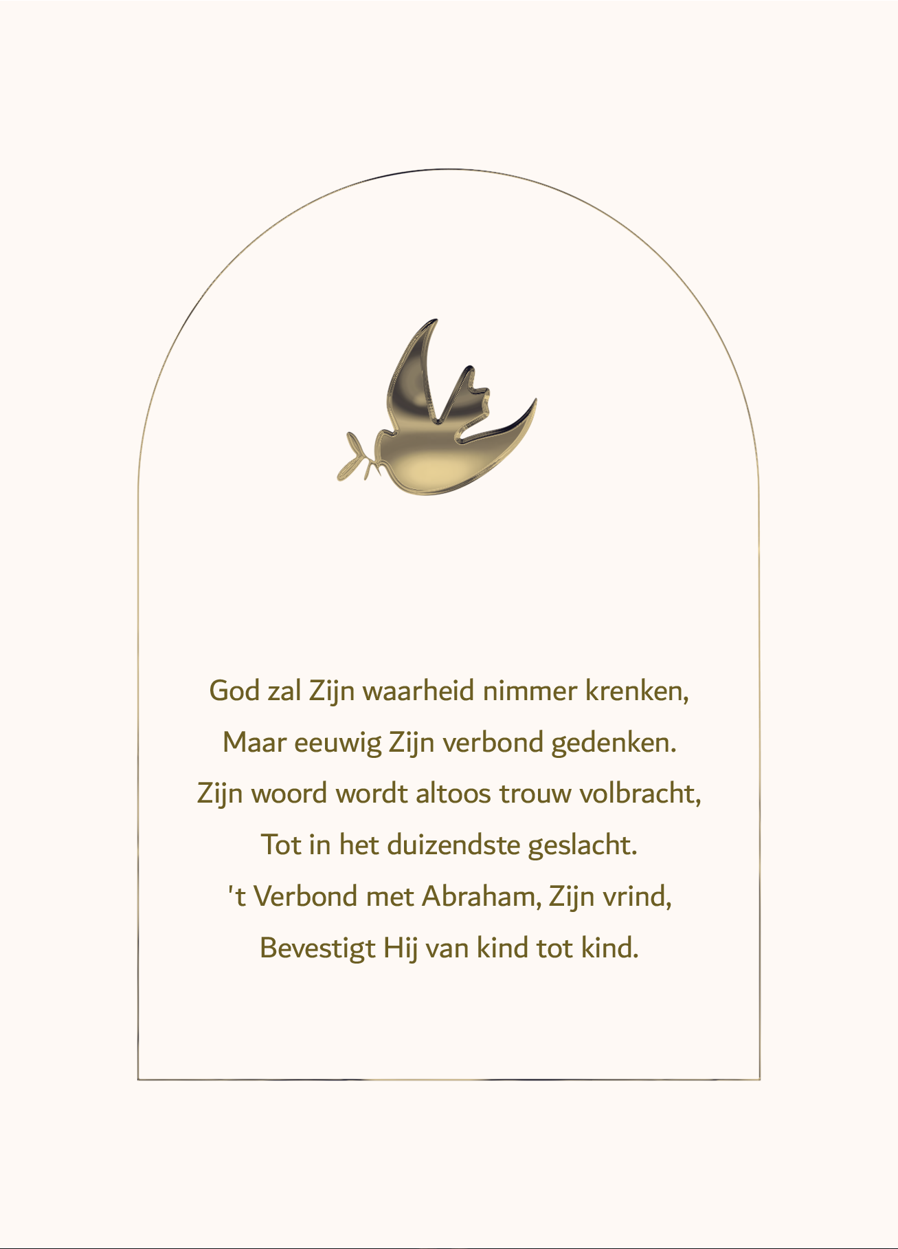 Kaart - Psalm 105:5 - God Zal Zijn Waarheid Nimmer Krenken - Goudfolie ...