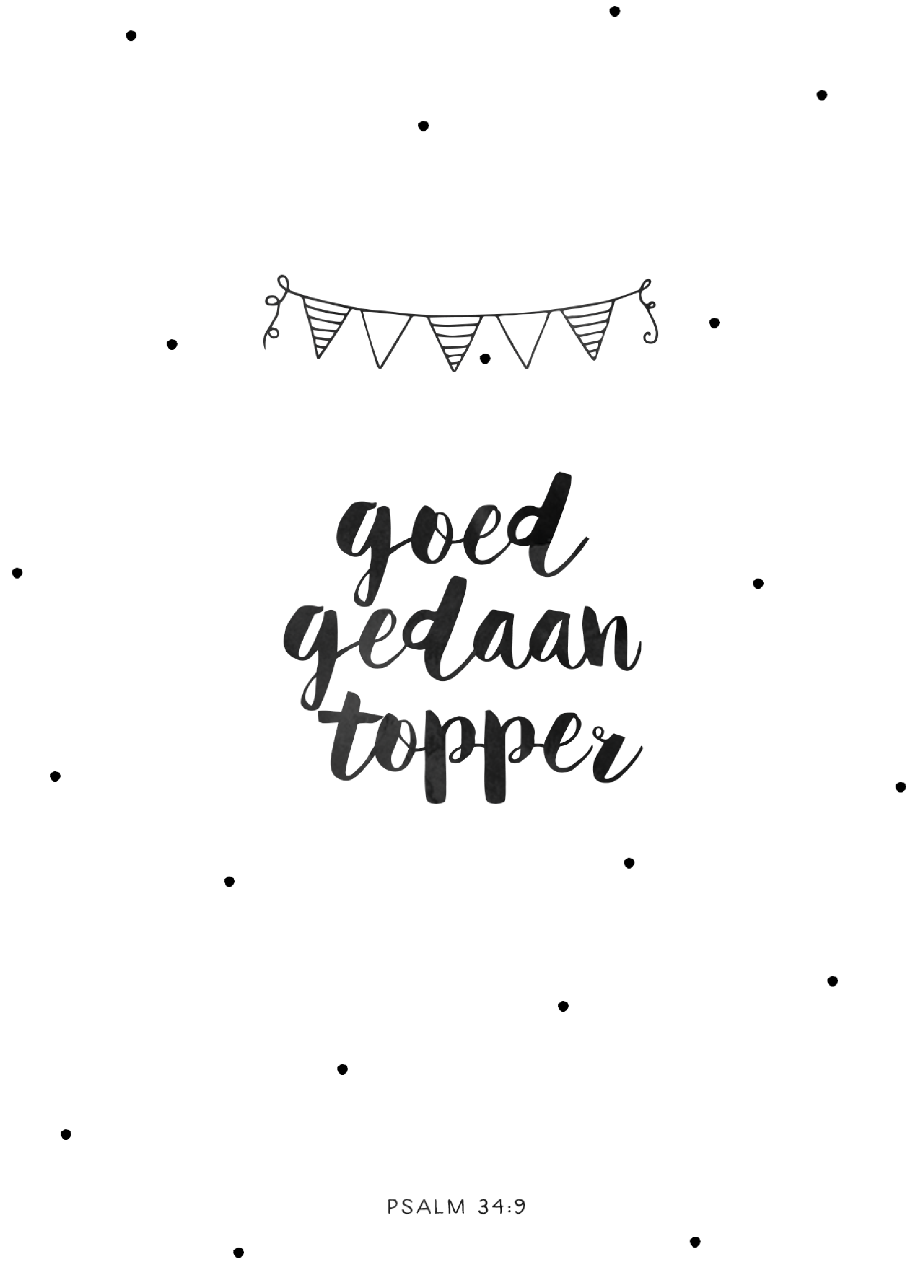 Kaart - Psalm 34:9 - Goed Gedaan Topper - Kaarten - DagelijkseBroodkruimels