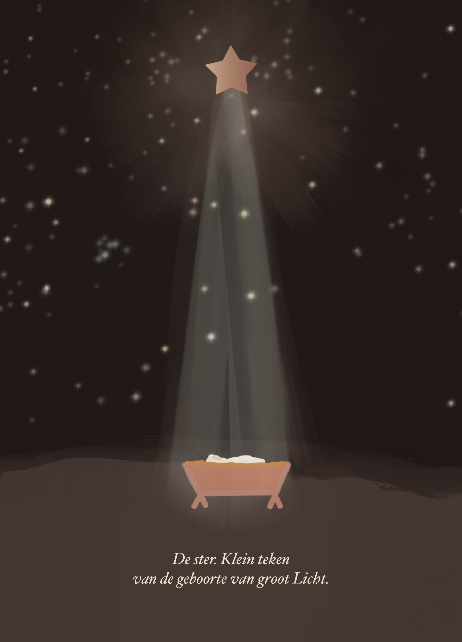 Kerstposter - De Ster Klein Teken van Groot Licht - Roséfolie - Posters ...