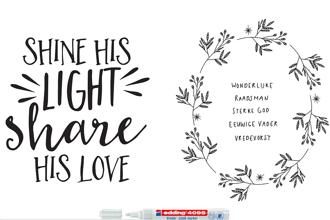 Shine His Light Share His Love - Raamtekening Set - Raamtekeningen ...