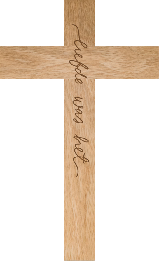 Eiken Houten Kruis - Liefde Was Het - 30 cm - Kruizen ...