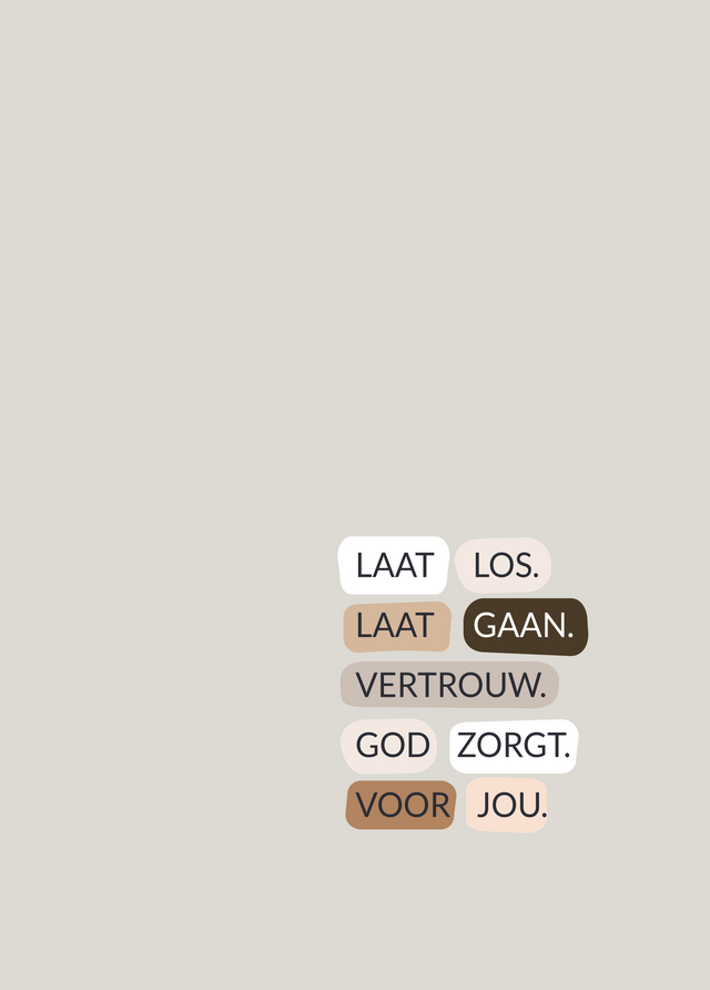 Kaart - Laat Los Laat Gaan Vertrouw God Zorgt - Kaarten ...