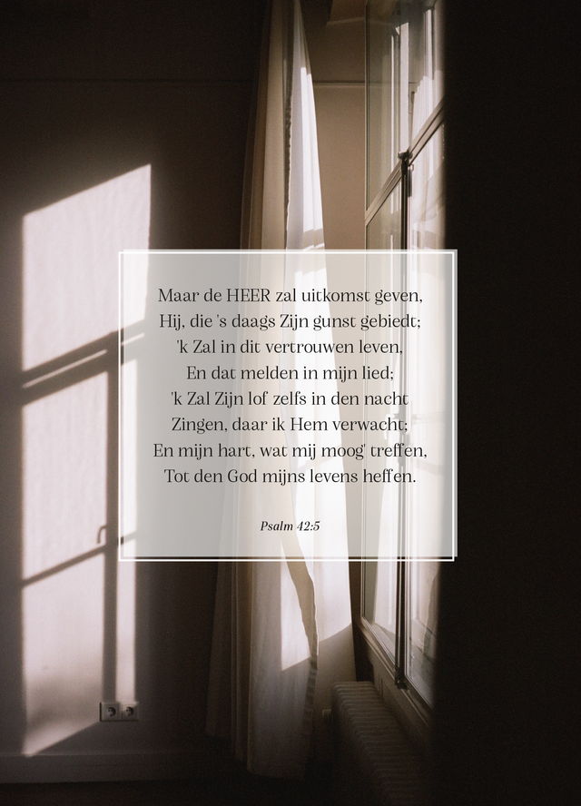 Kaart - Psalm 42:5 - Maar De HEER Zal Uitkomst Geven - Kaarten - DagelijkseBroodkruimels